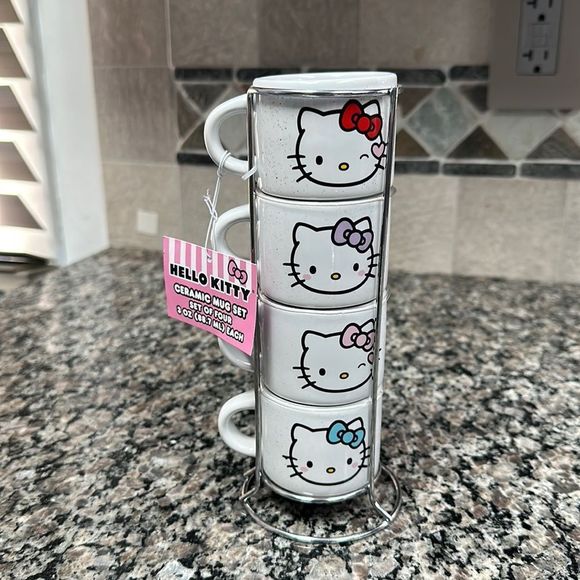 Sanrio | Dining | Hello Kitty Stackedcup Set 3oz 4 Cups Espresso Coffee ...